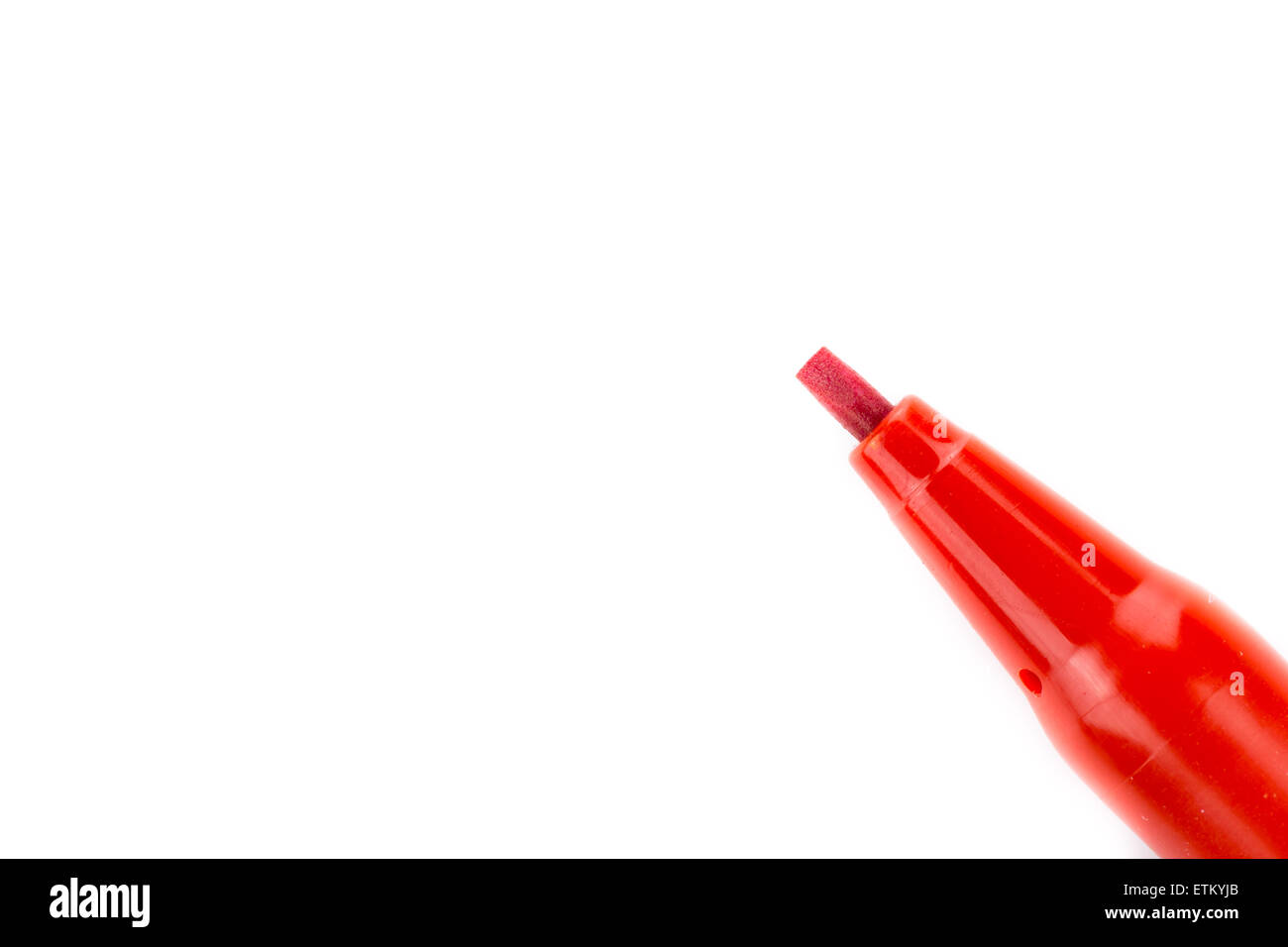 Red marker on white background from top view (isolated Stock Photo - Alamy