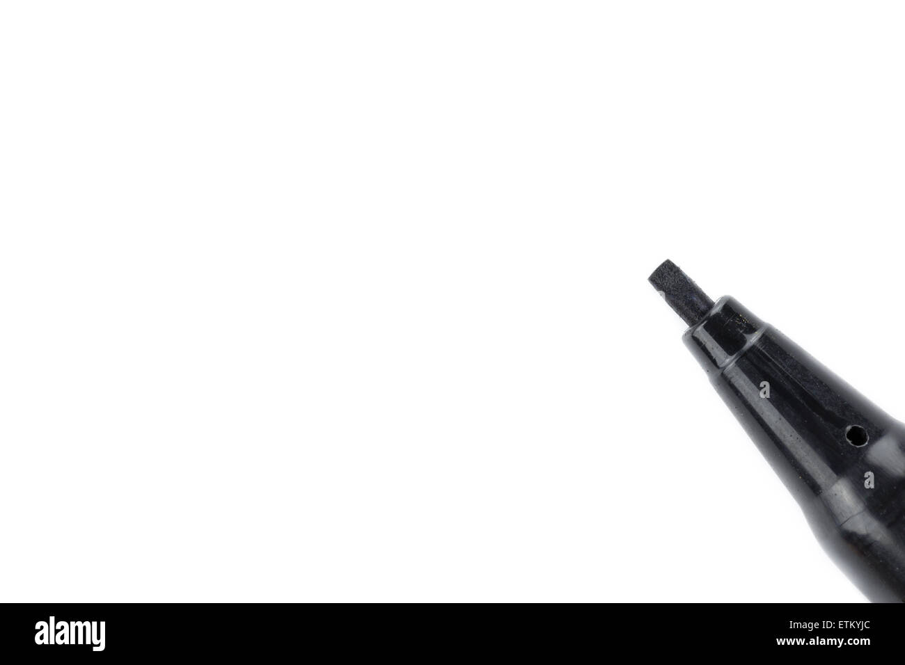 black marker on white background from topview (isolated Stock Photo - Alamy