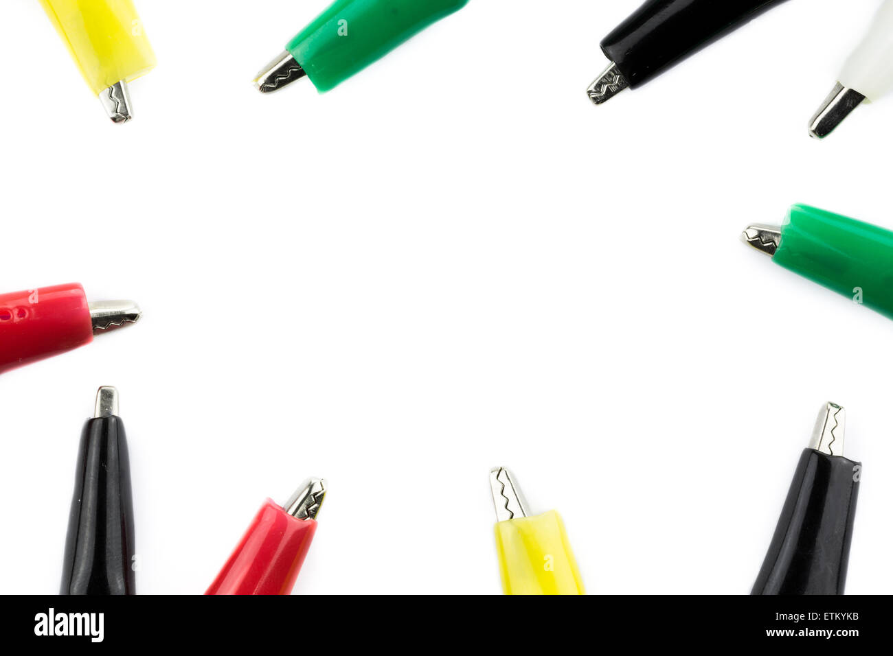 electric clip on white background in many color Stock Photo - Alamy
