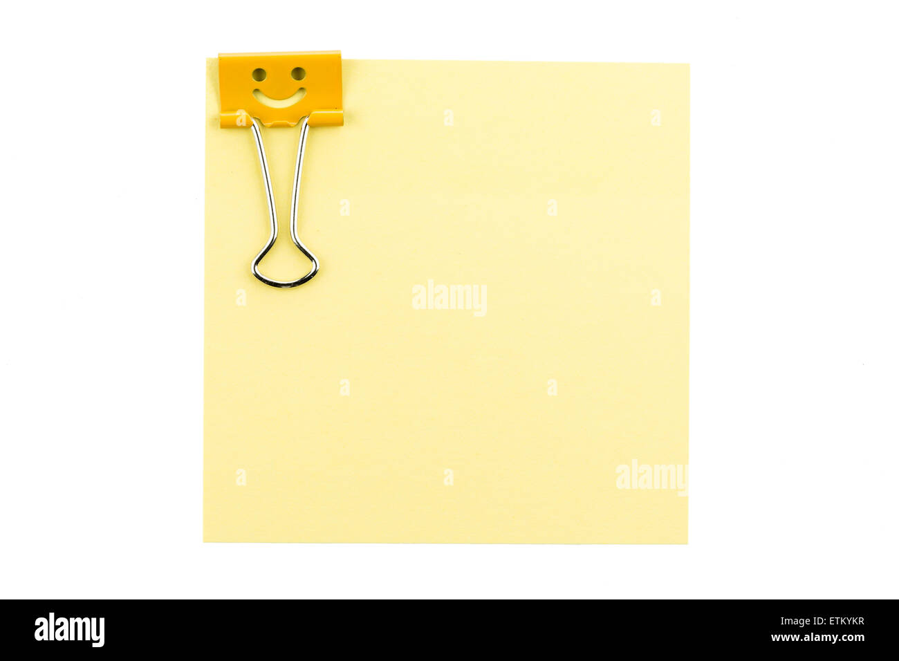 smile clip with note on white background from top view Stock Photo - Alamy