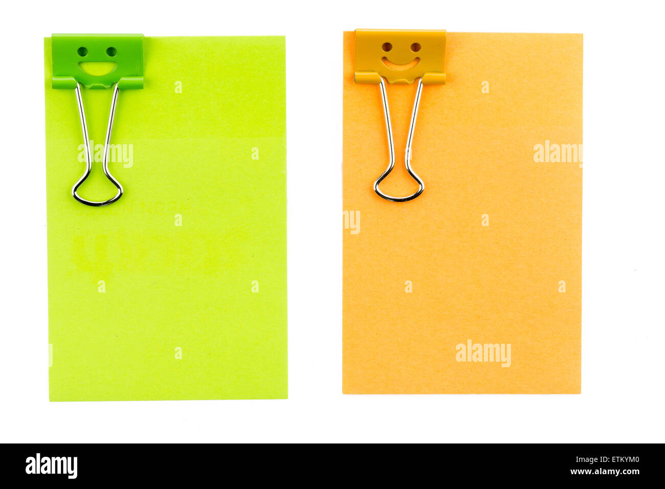 smile clip with note on white background from top view Stock Photo - Alamy