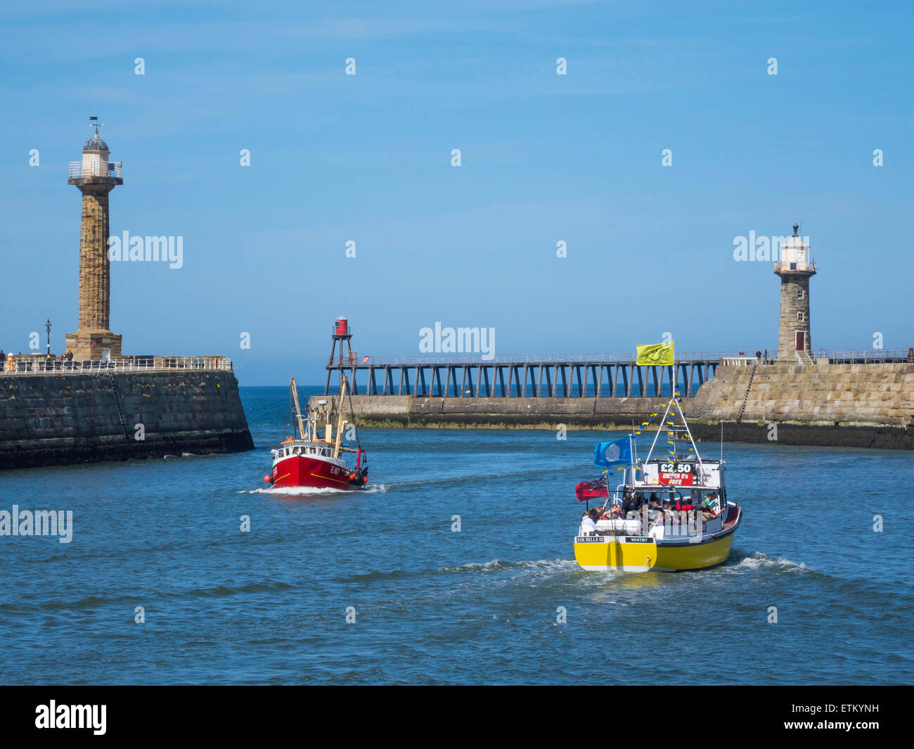 Whitby harbour fishing red trawler hi-res stock photography and images ...
