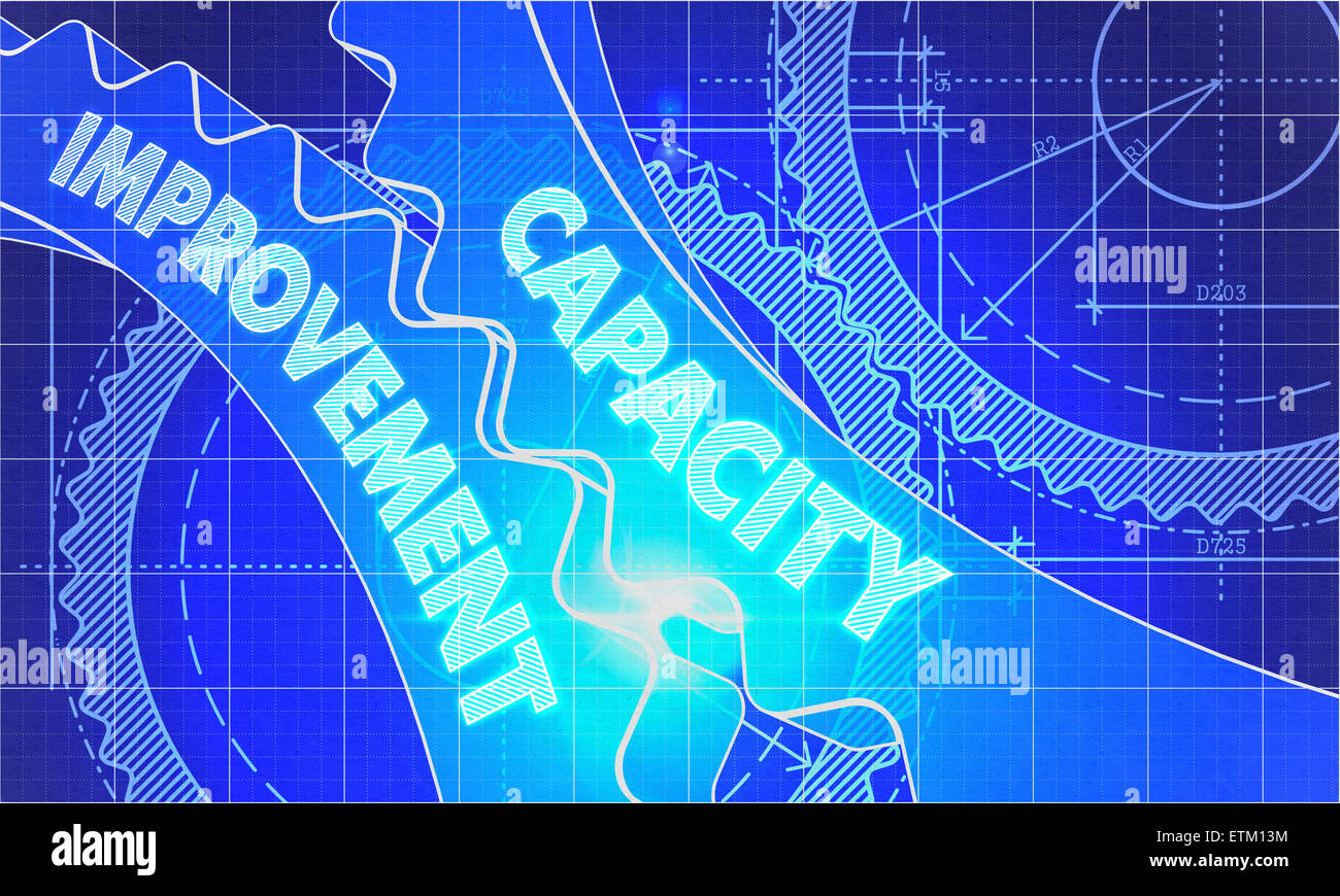 Capacity Improvement Concept. Blueprint of Gears Stock Photo - Alamy