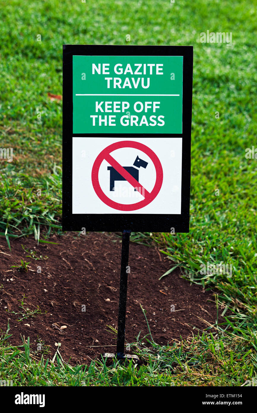 sign on a grass Stock Photo - Alamy
