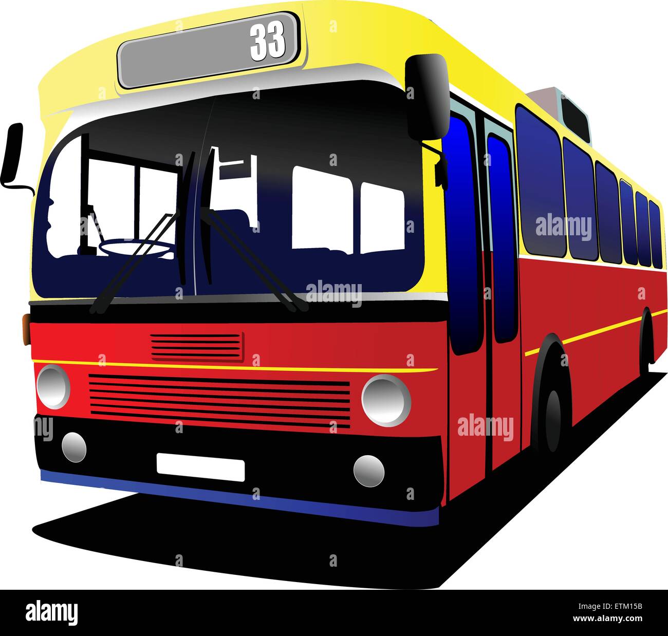City bus on the road. Vector illustration Stock Vector Image & Art - Alamy