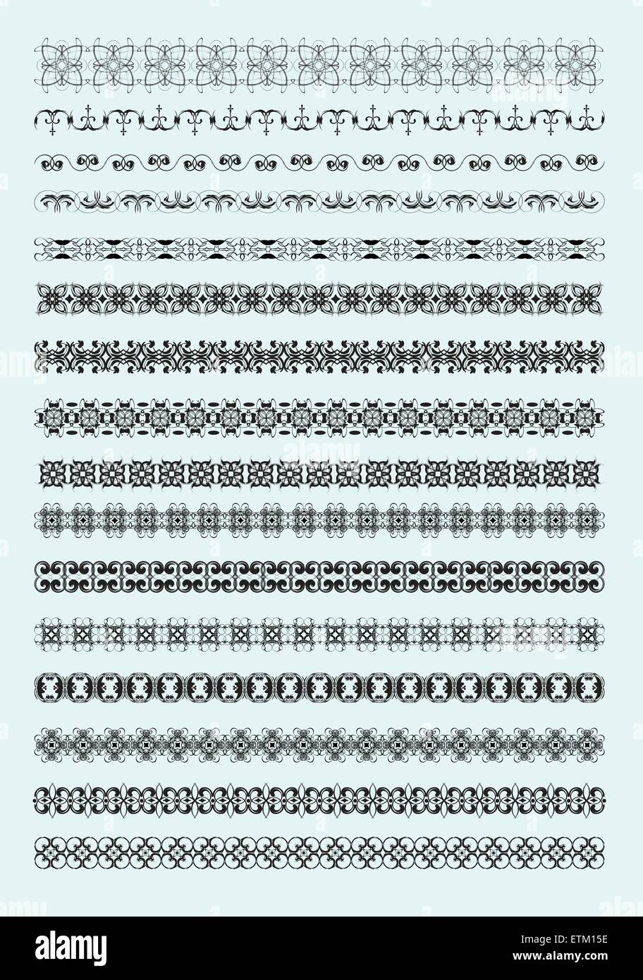 Collection of Ornamental Rule Lines in Different Design styles Stock ...