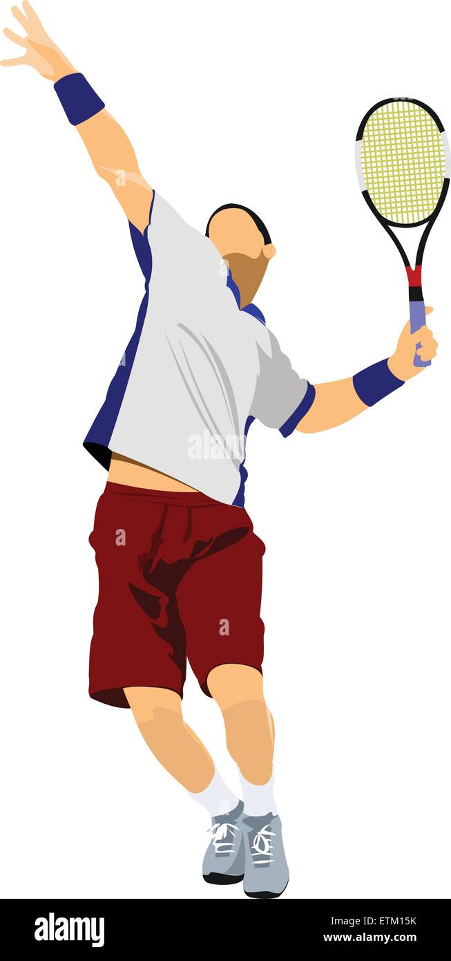 Tennis player. Colored Vector illustration for designers Stock Vector ...