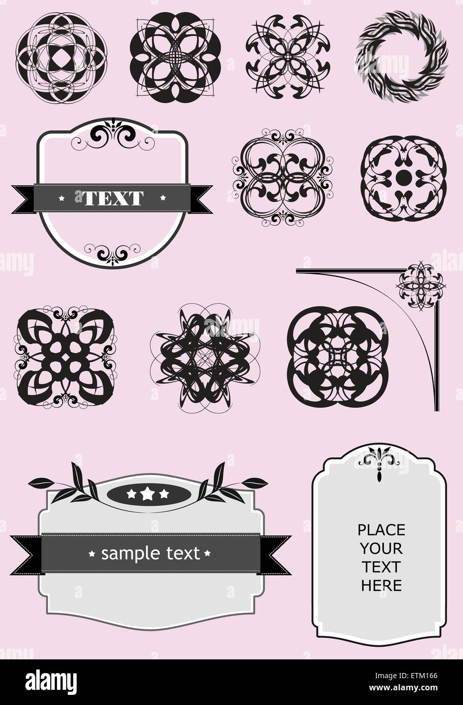 Set of abstract design elements. Vector illustration Stock Vector Image ...