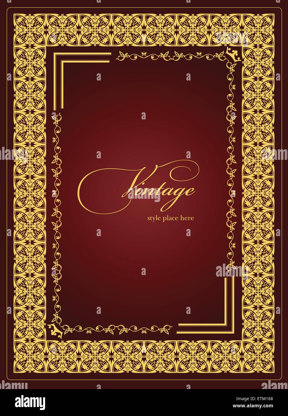 Ornate vintage vector frame with sample text. Perfect as invitation or ...