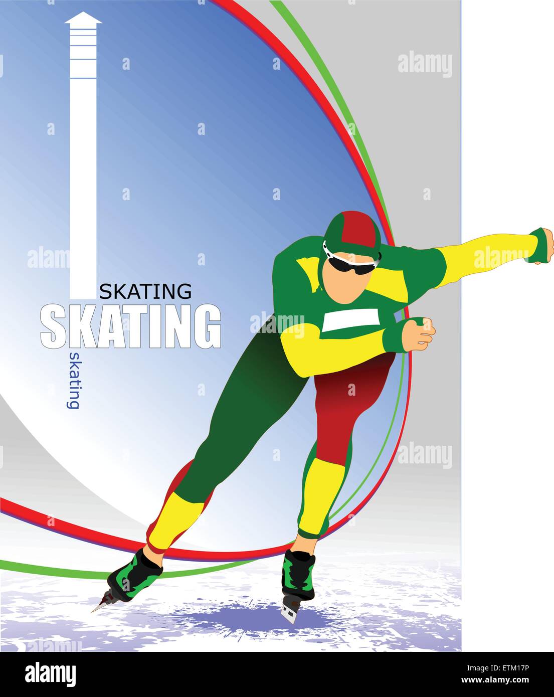 Speed skating poster. Vector illustration Stock Vector Image & Art - Alamy