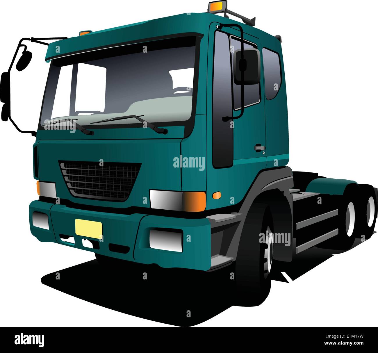Green truck. Lorry. Trailer. Vector illustration Stock Vector Image ...