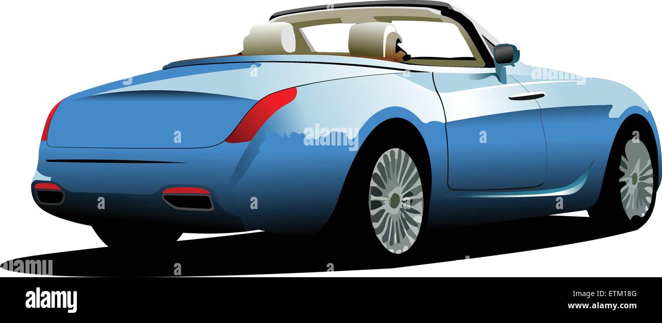 Car cabriolet on the road vector illustration hi-res stock photography ...