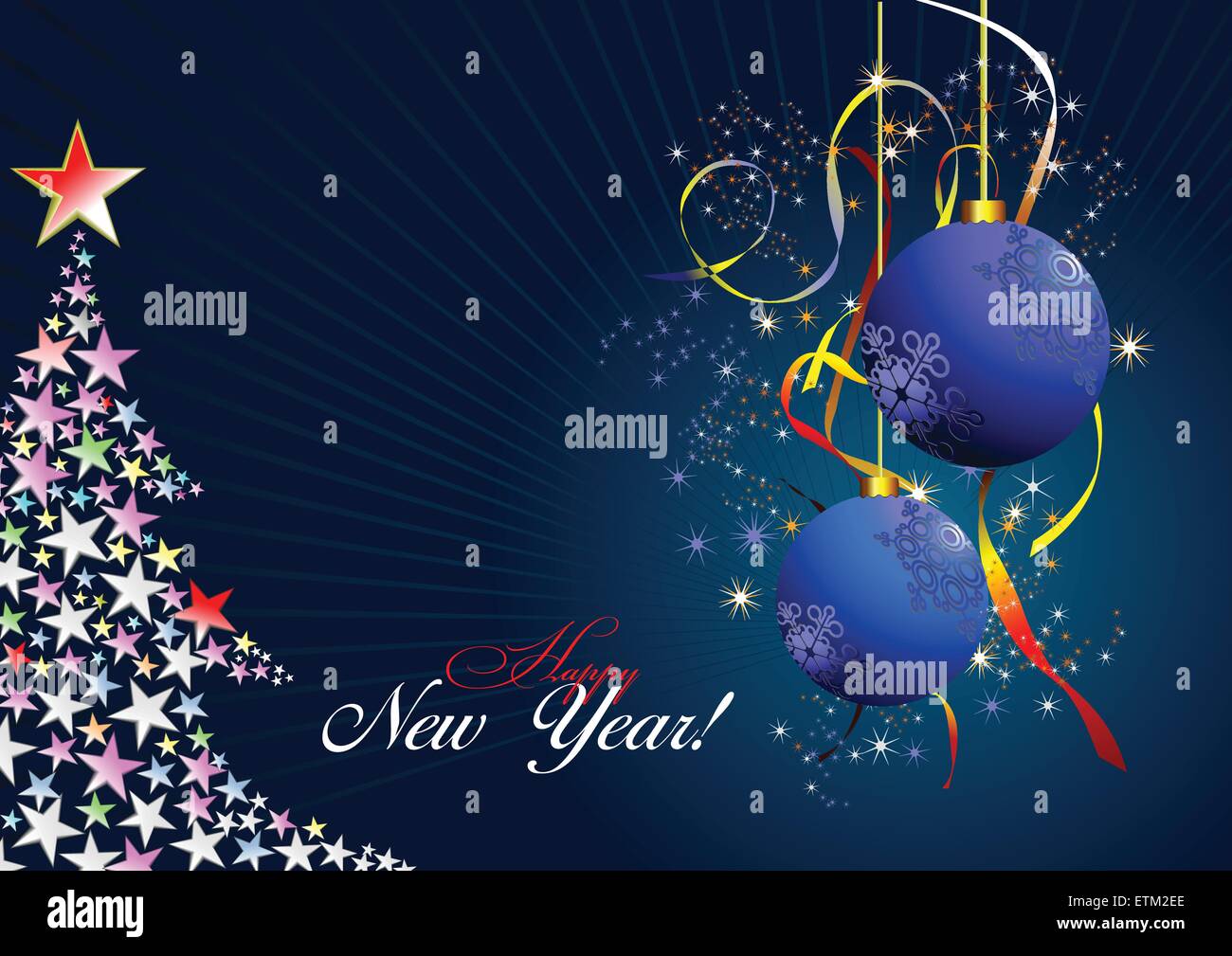 Christmas composition on blue Stock Vector Images - Alamy