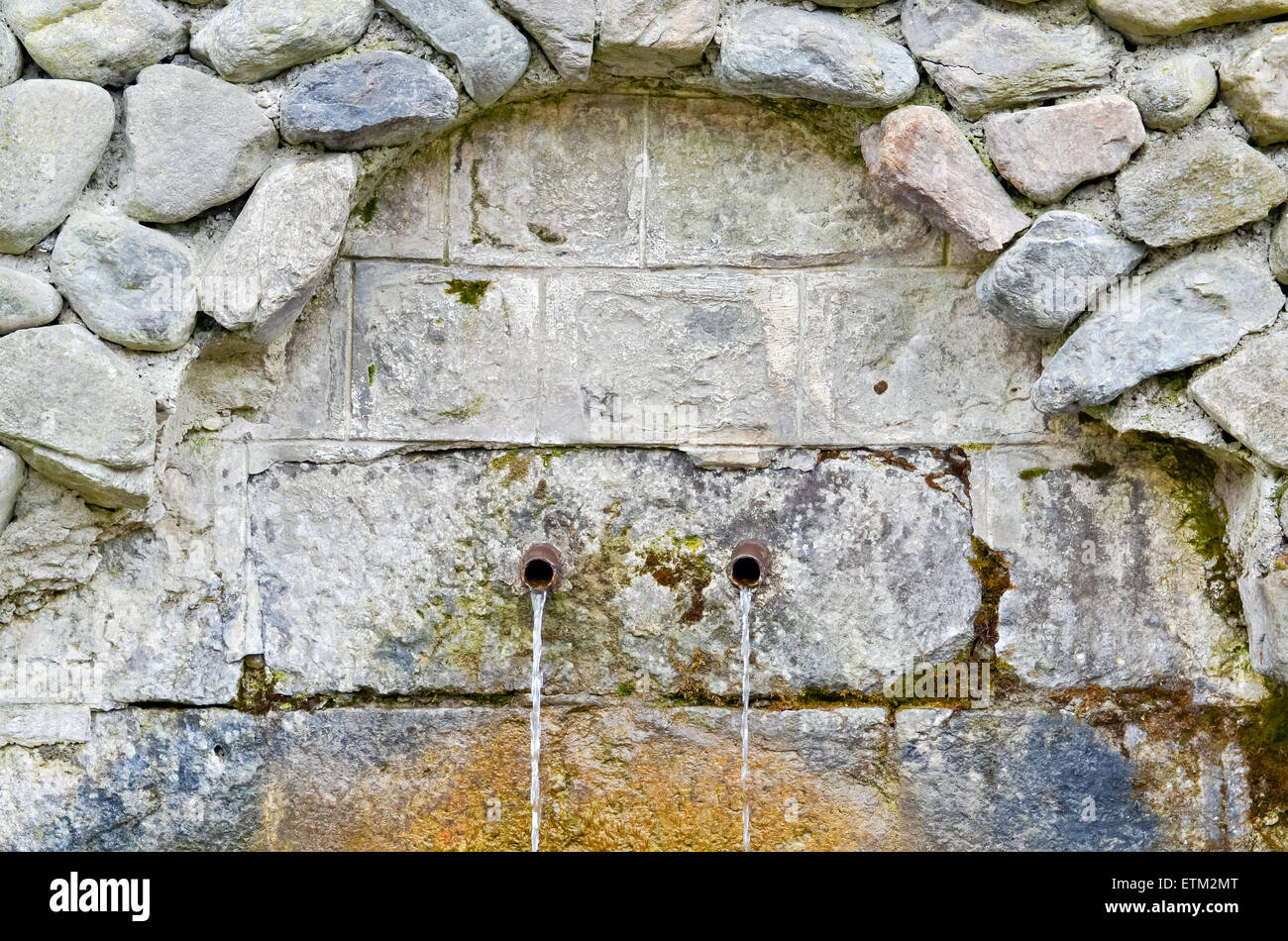 Closeup of drinking fountain with natural spring water Stock Photo - Alamy
