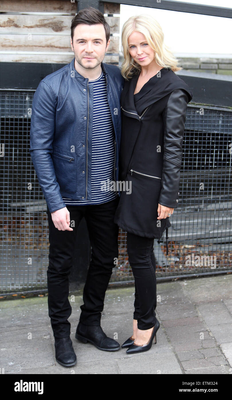 Shane Filan and his wife Gillian Walsh Filan outside the ITV Studios ...