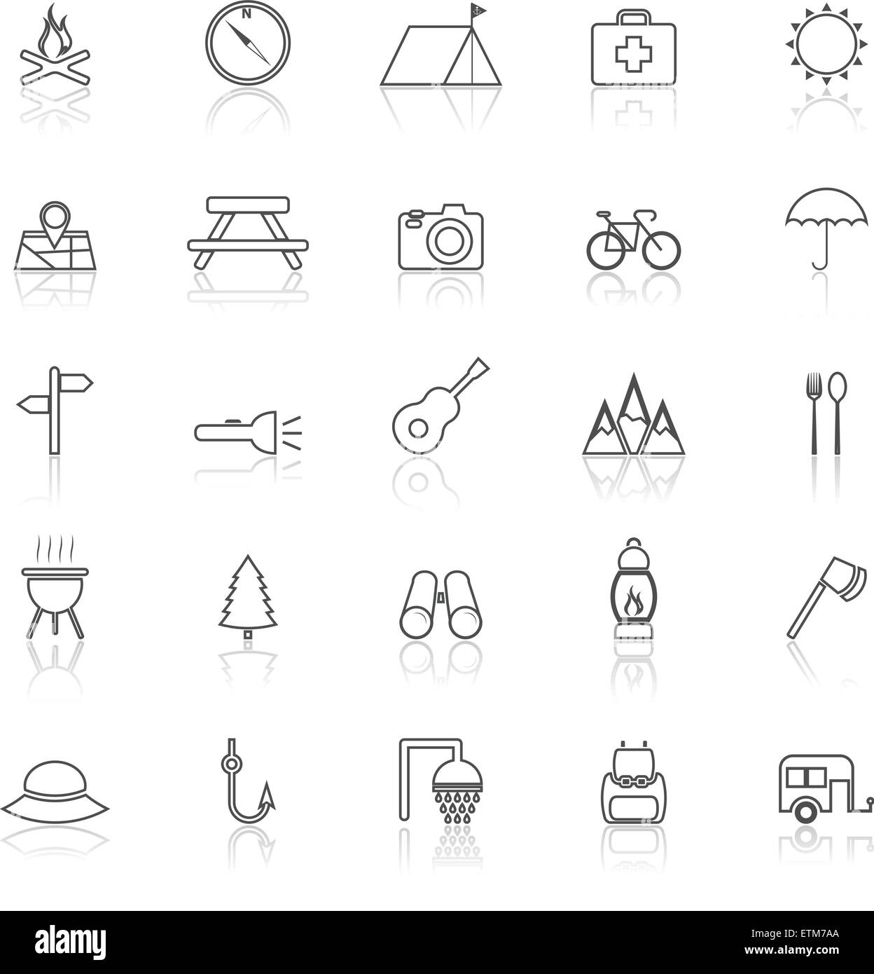 Camp fire icons on Cut Out Stock Images & Pictures - Alamy