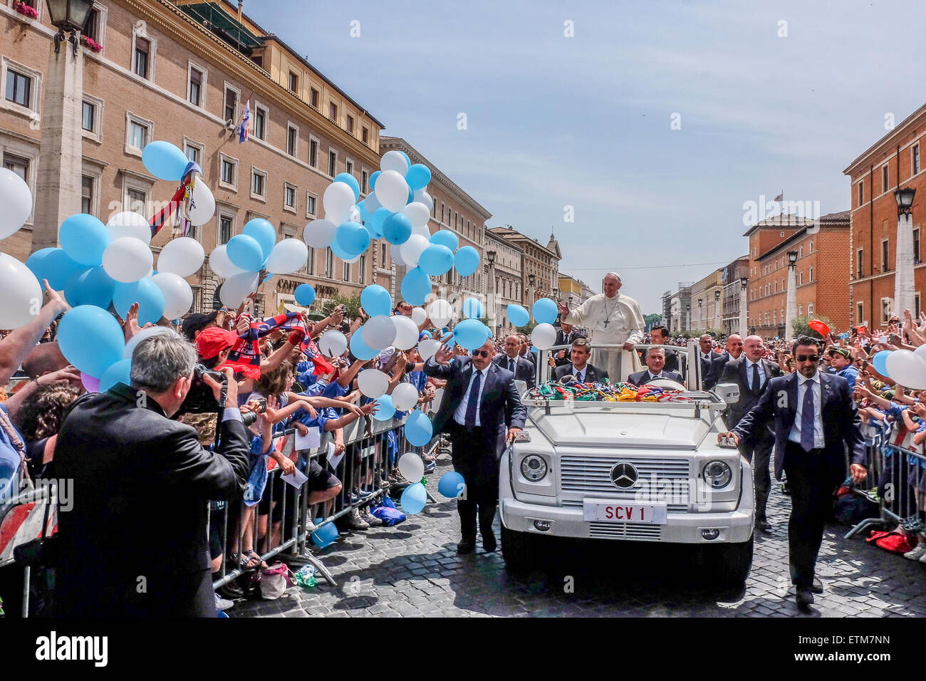 Vatican. 13th June, 2015. Pope Francis meets Agesci, Catholic Scout ...
