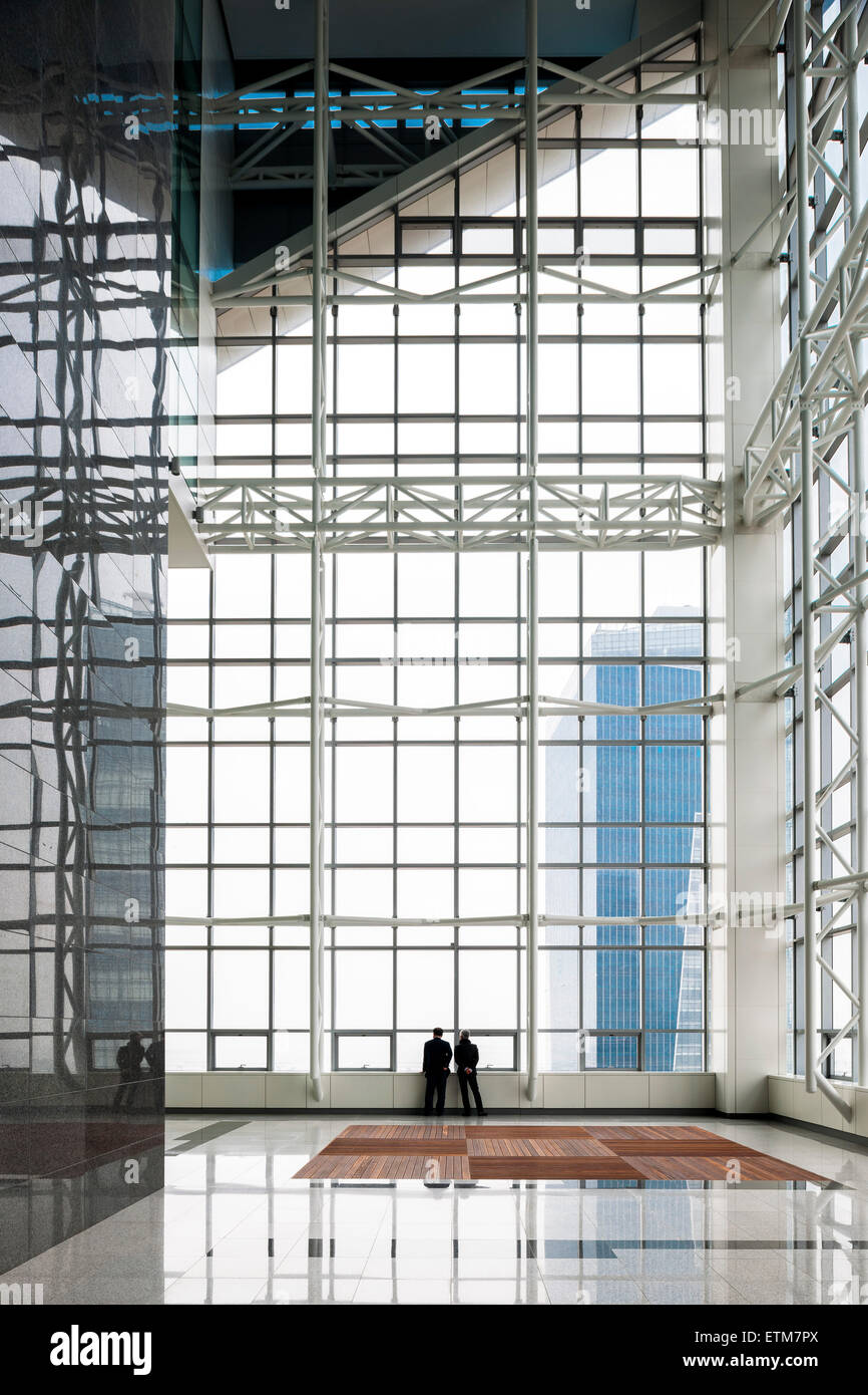 Foyer with full-height fenestration. G-Tower in Incheon, Incheon, Korea ...