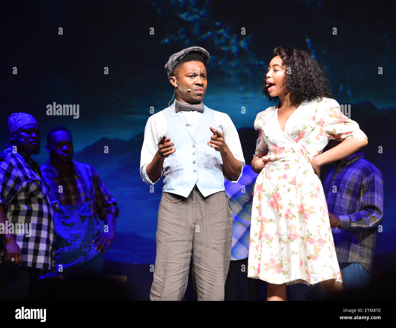 The cast of 'The Color Purple' perform on stage at James L Knight ...