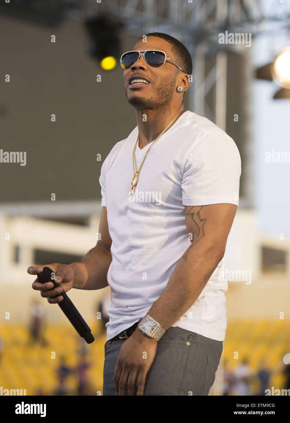 Nelly performs live in concert at the Martyr Franso Hariri Stadium. The ...