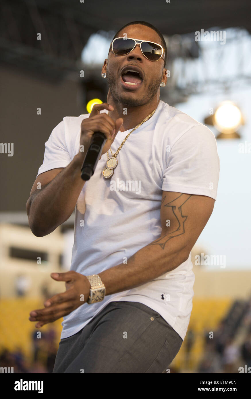 Nelly performs live in concert at the Martyr Franso Hariri Stadium. The ...
