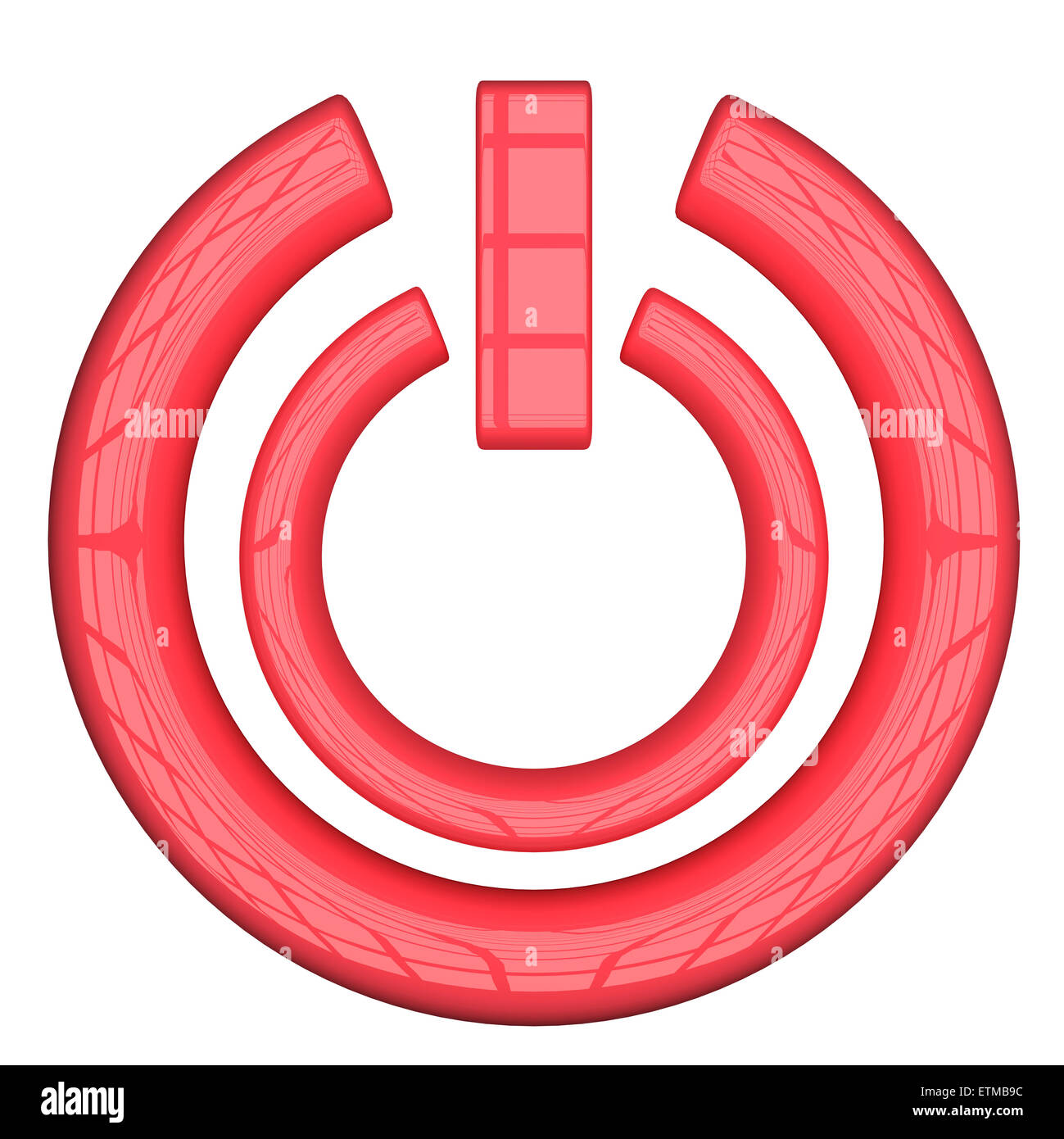 3d rendering of a red on off button on a white background Stock Photo ...