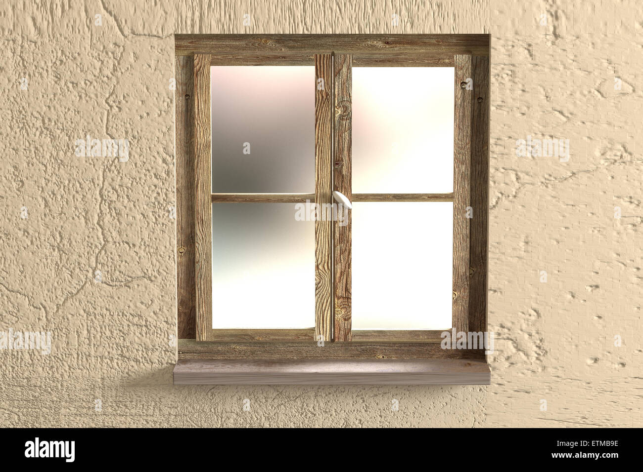 3d rendering of a vintage room and and an old window Stock Photo - Alamy