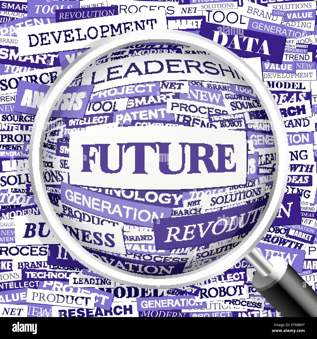 FUTURE. Concept illustration. Graphic tag collection. Wordcloud collage ...