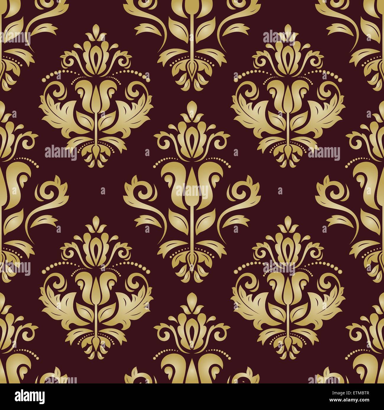 Damask Seamless Vector Pattern Stock Vector Image & Art - Alamy