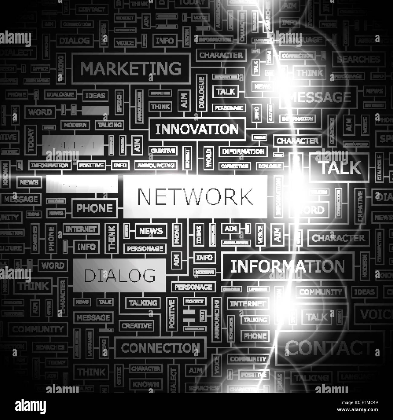 NETWORK. Word cloud illustration. Tag cloud concept collage Stock ...