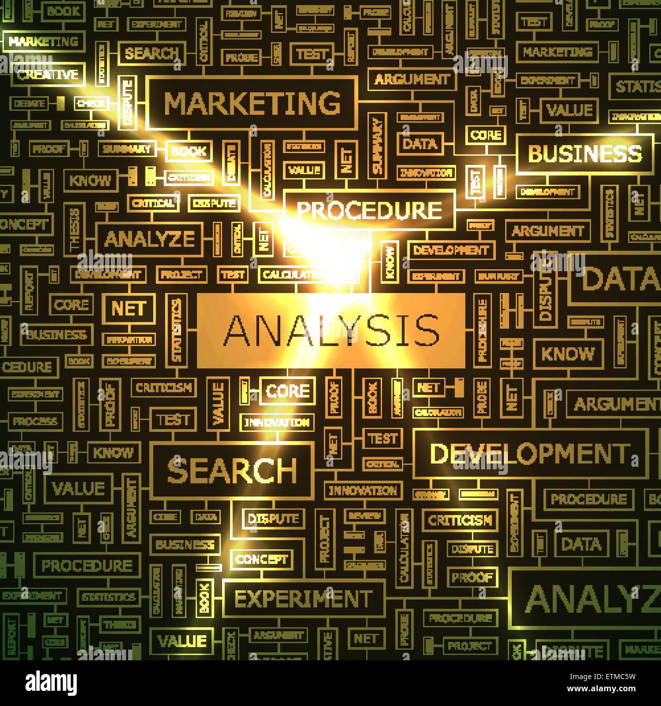 ANALYSIS. Word cloud illustration. Tag cloud concept collage Stock ...