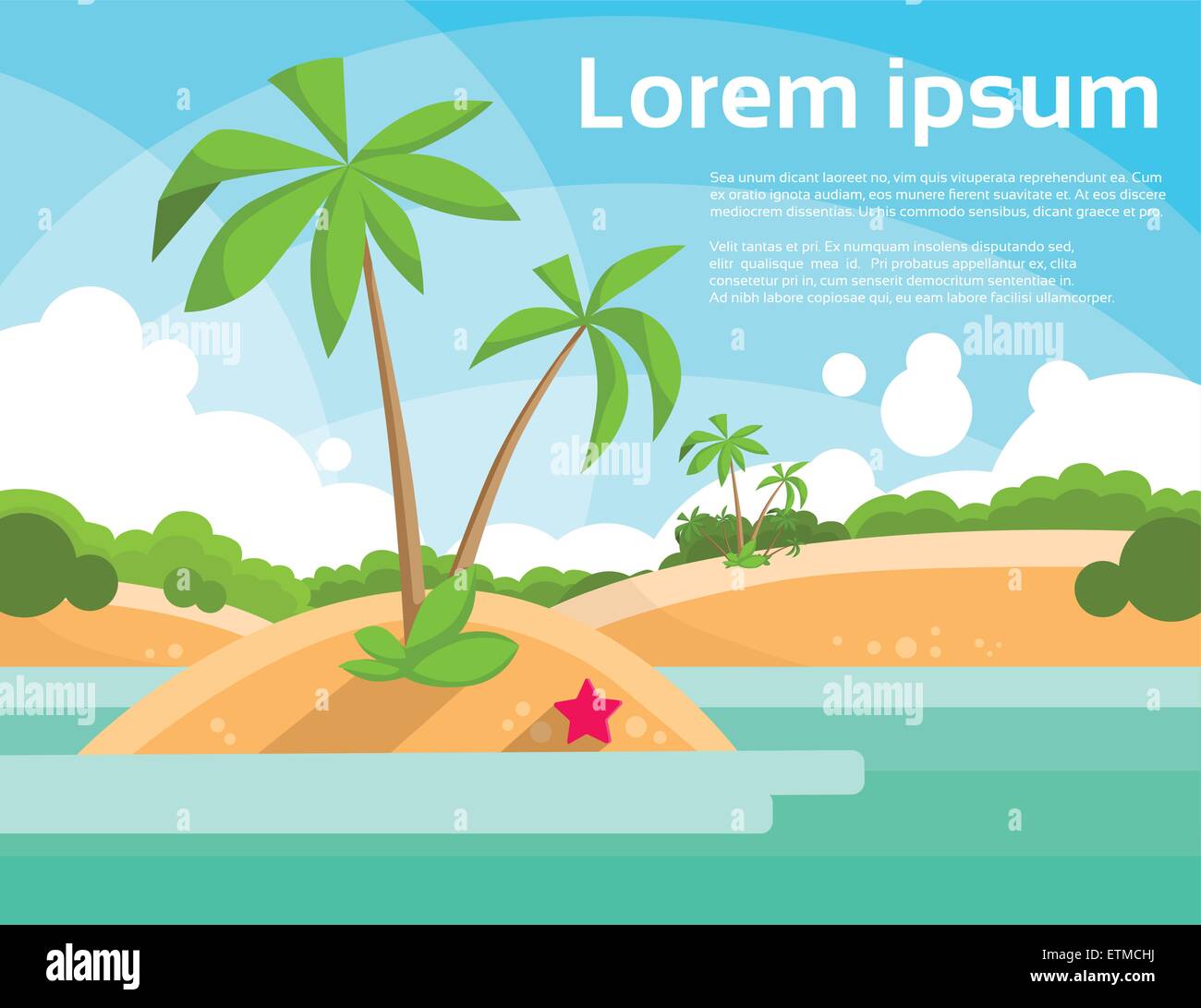 Summer Vacation Holiday Tropical Ocean Island With Palm Tree Stock ...