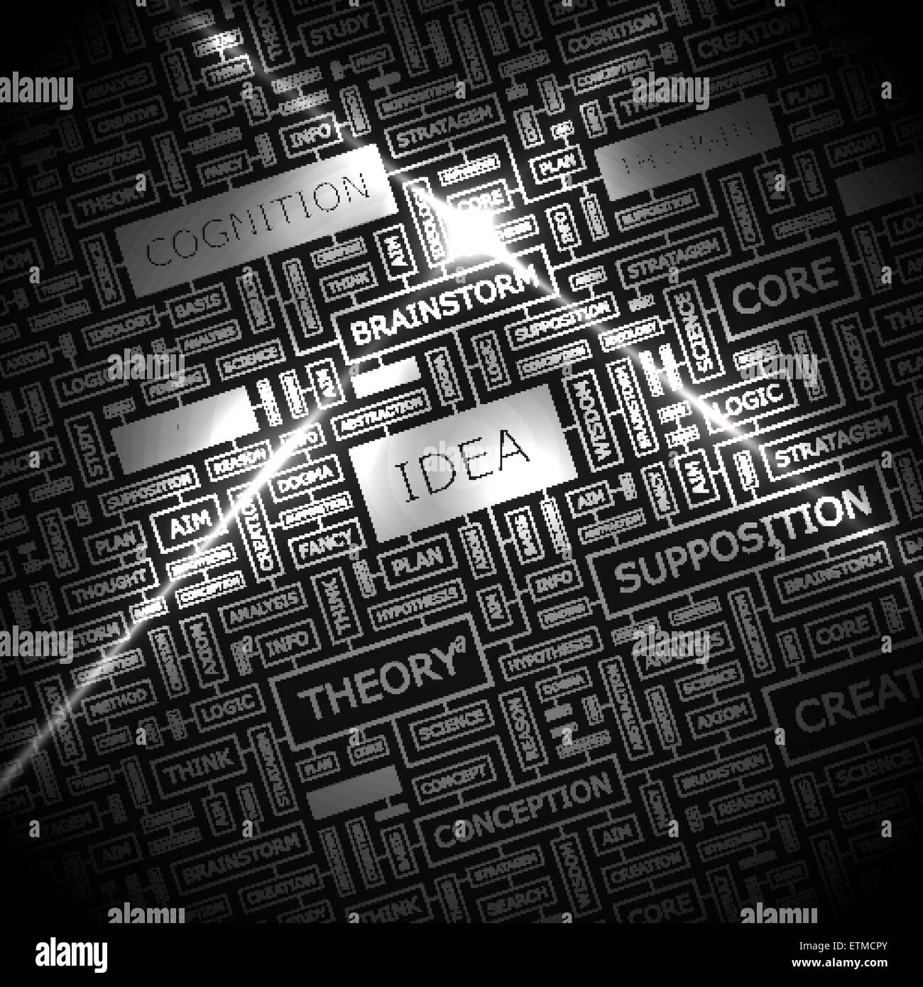 IDEA. Word cloud illustration. Tag cloud concept collage. Usable for ...