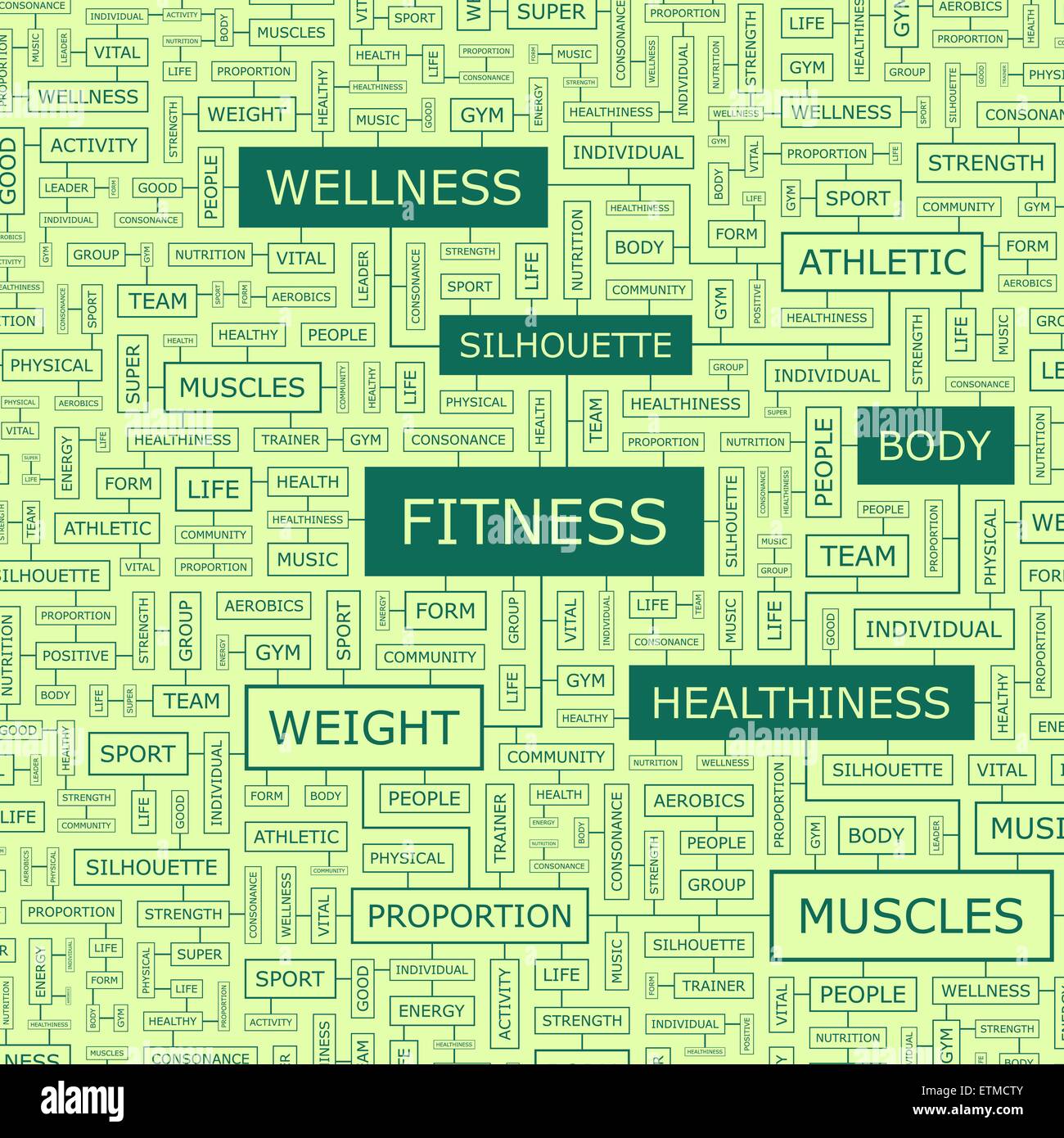 FITNESS. Word cloud illustration. Tag cloud concept collage Stock ...