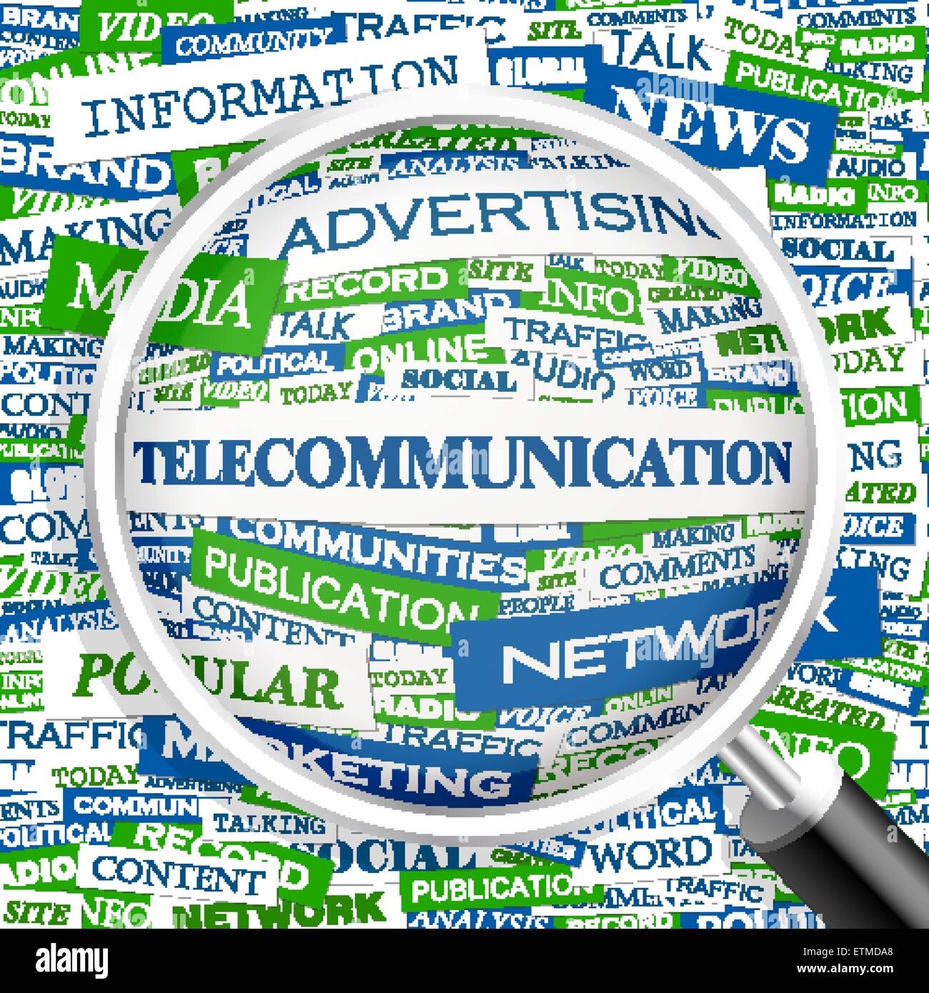 TELECOMMUNICATION. Word cloud illustration. Tag cloud concept collage ...