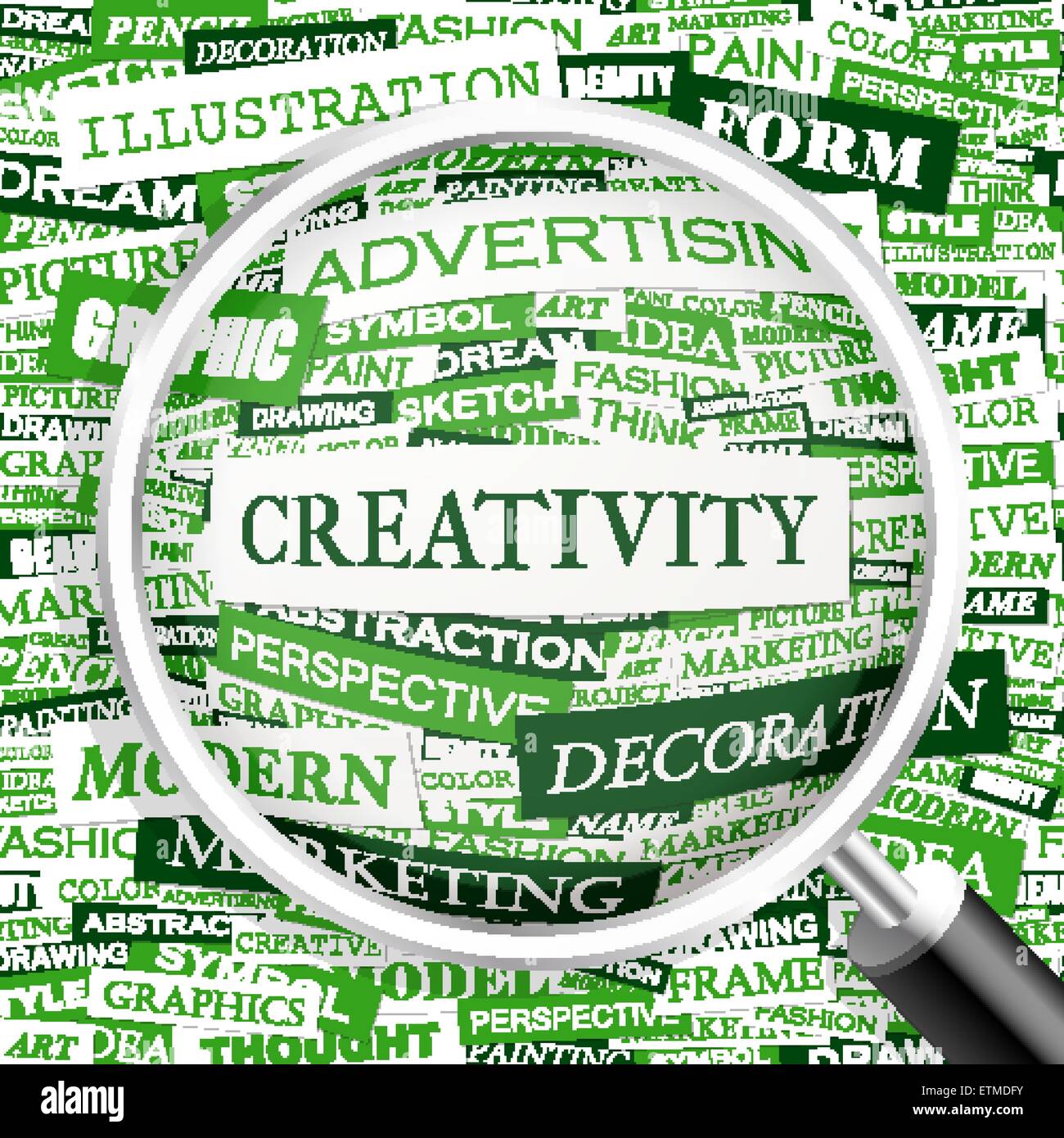 Creativity Word Cloud Concept Illustration Wordcloud Collage Stock