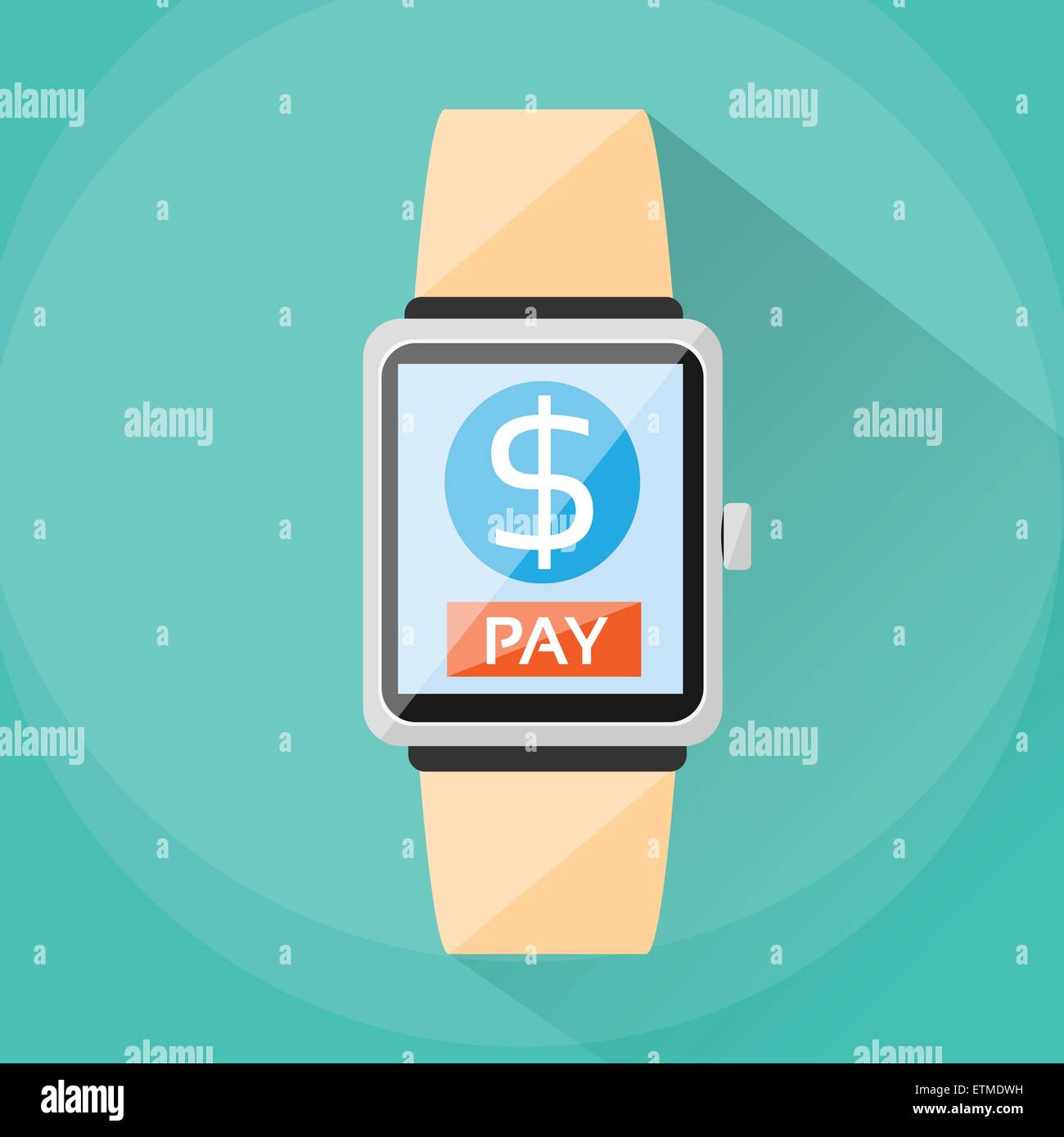 Smart Watch Payment Wearable Apps Pay Technology Stock Vector Image ...