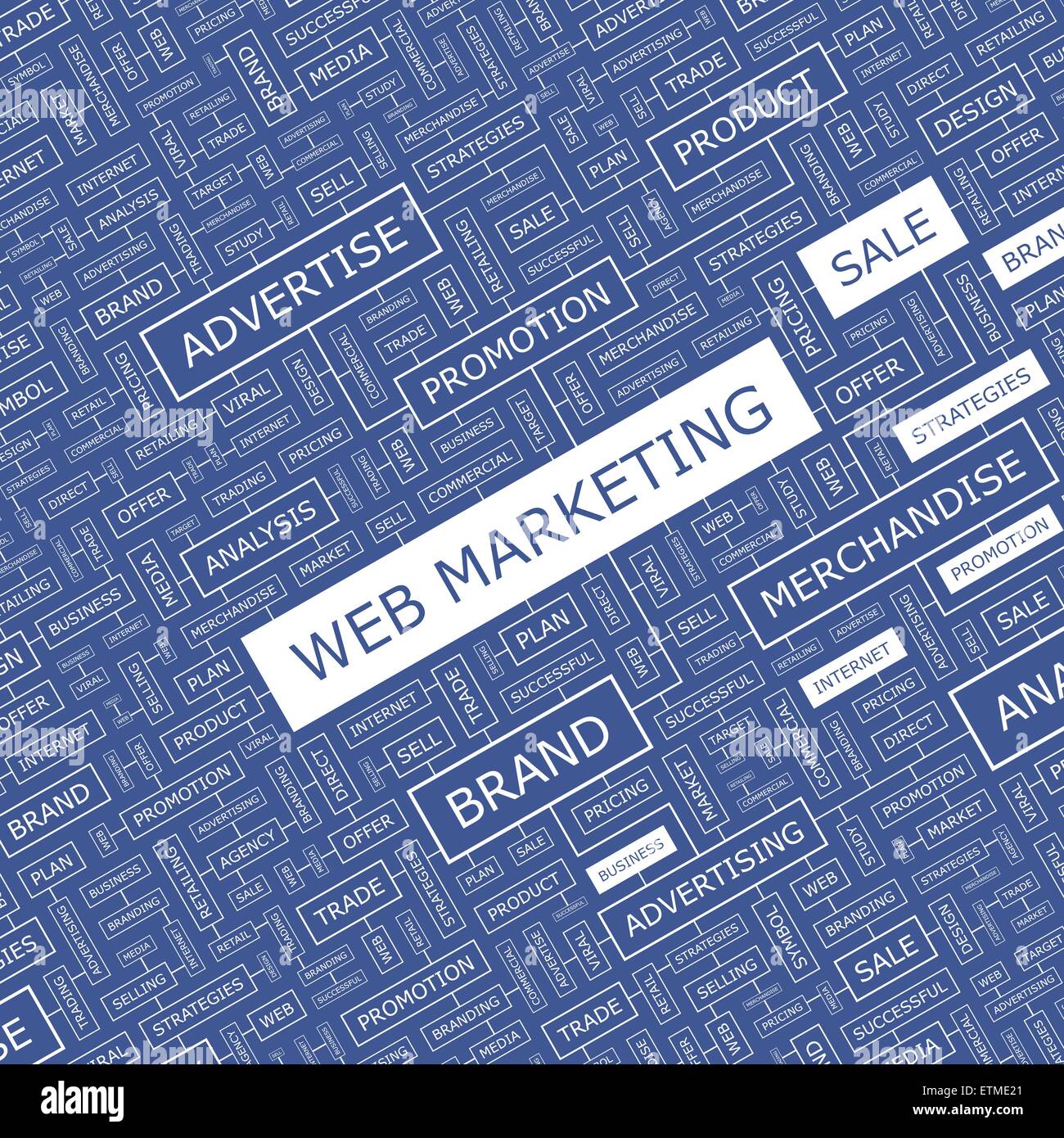 WEB MARKETING. Word cloud illustration. Tag cloud concept collage ...