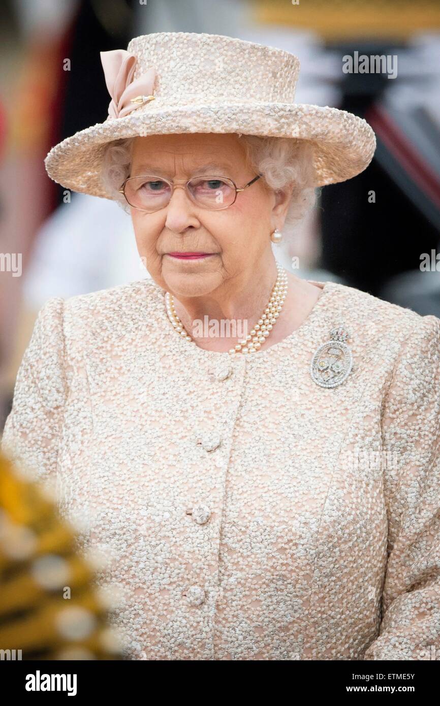 Britain's Queen Elizabeth II attends the traditional Trooping the ...
