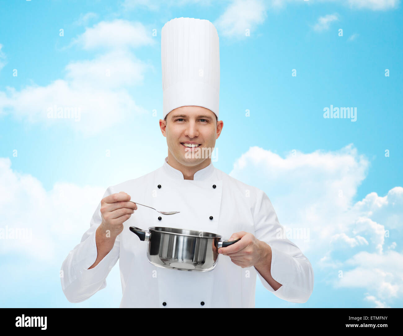 Cook with pot hi-res stock photography and images - Alamy