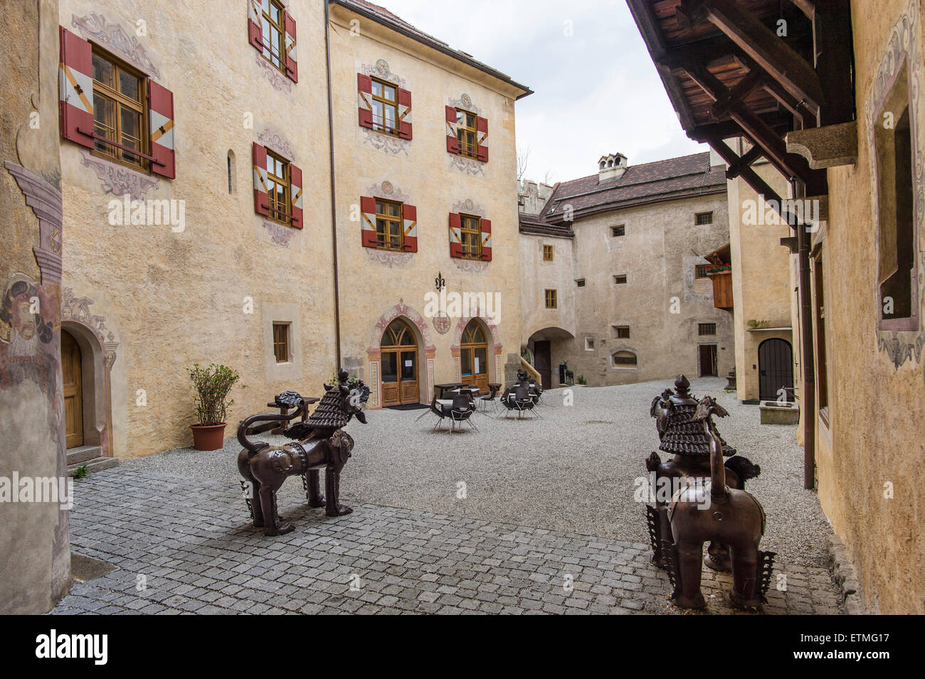 Courtyard, Messner Mountain Museum, MMM Ripa in Brunico Castle, Bruneck ...