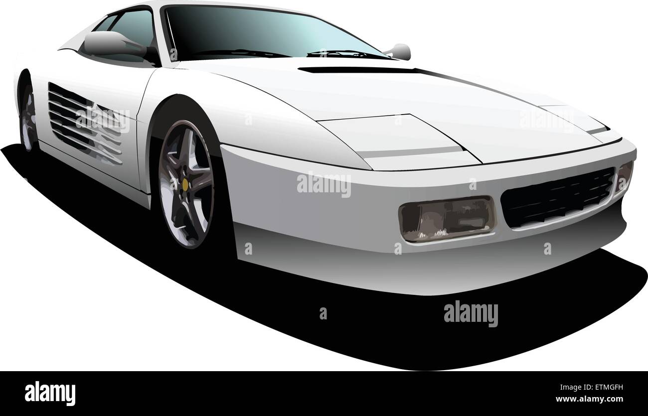 Grey cars sedan on the road. Vector illustration Stock Vector Image ...