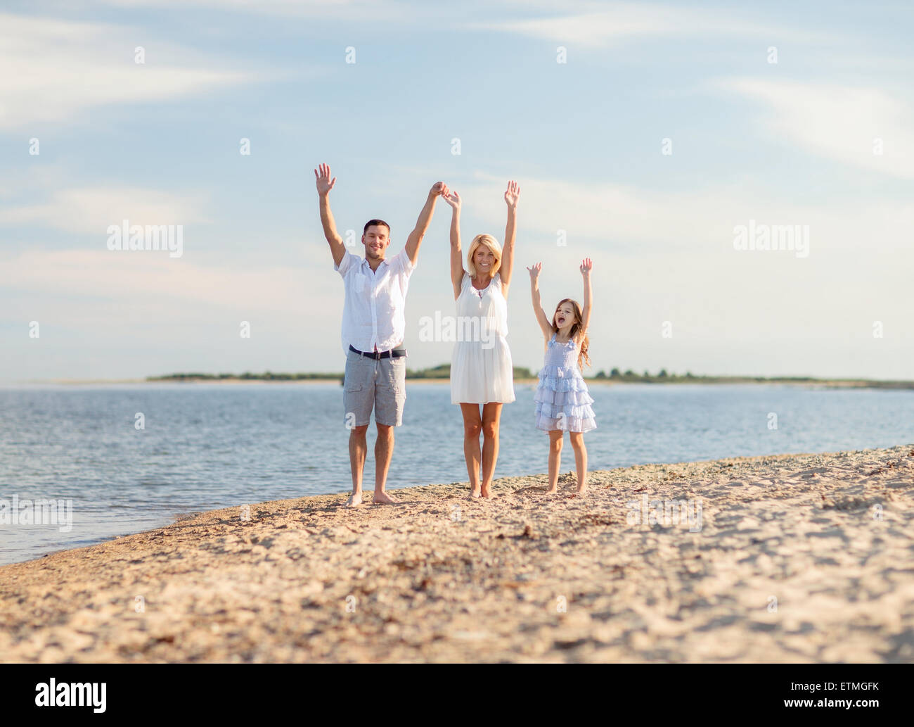 happy family at the seaside Stock Photo - Alamy