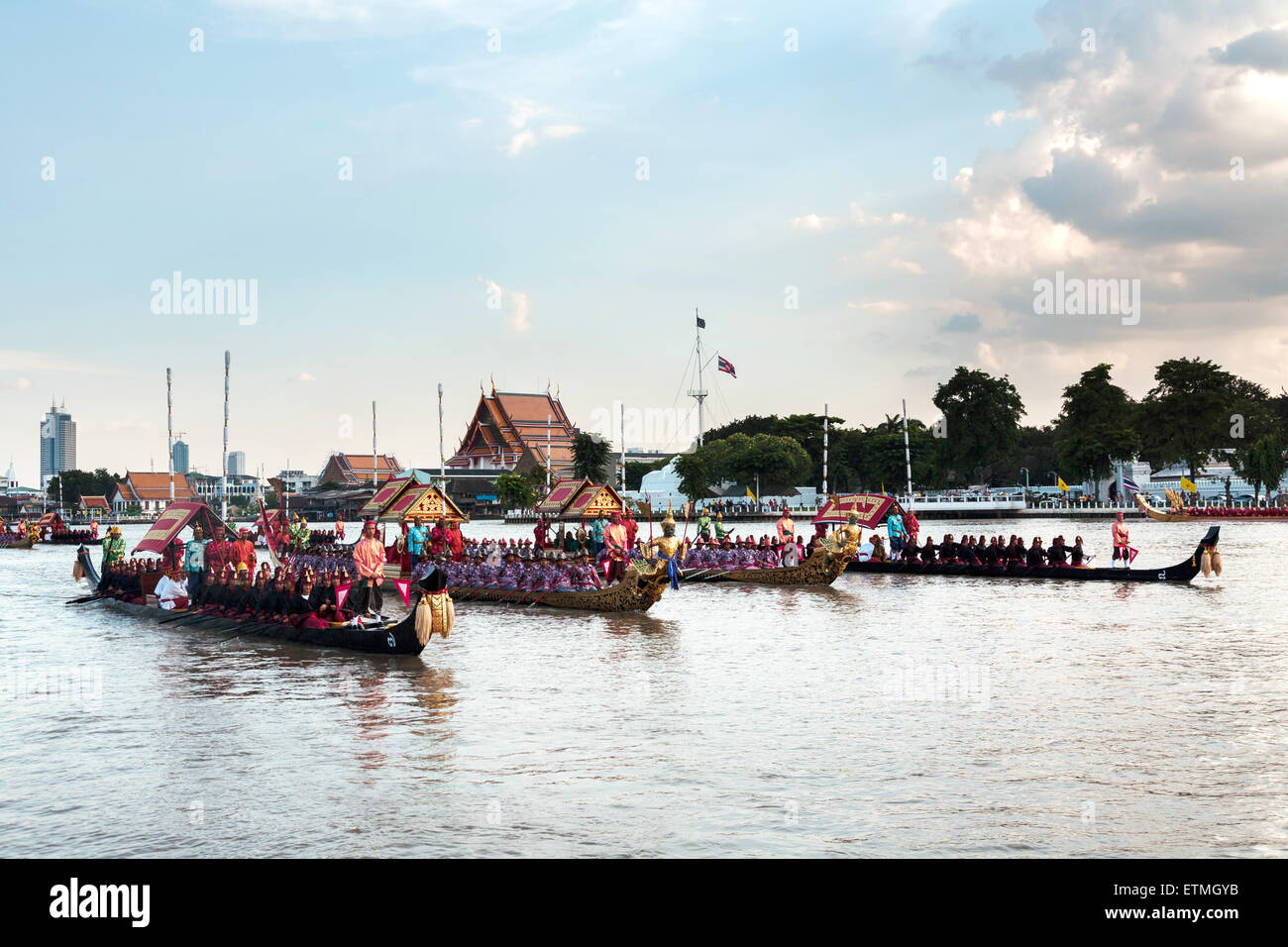 Royal barge procession, procession of boats, procession, accompanying ...