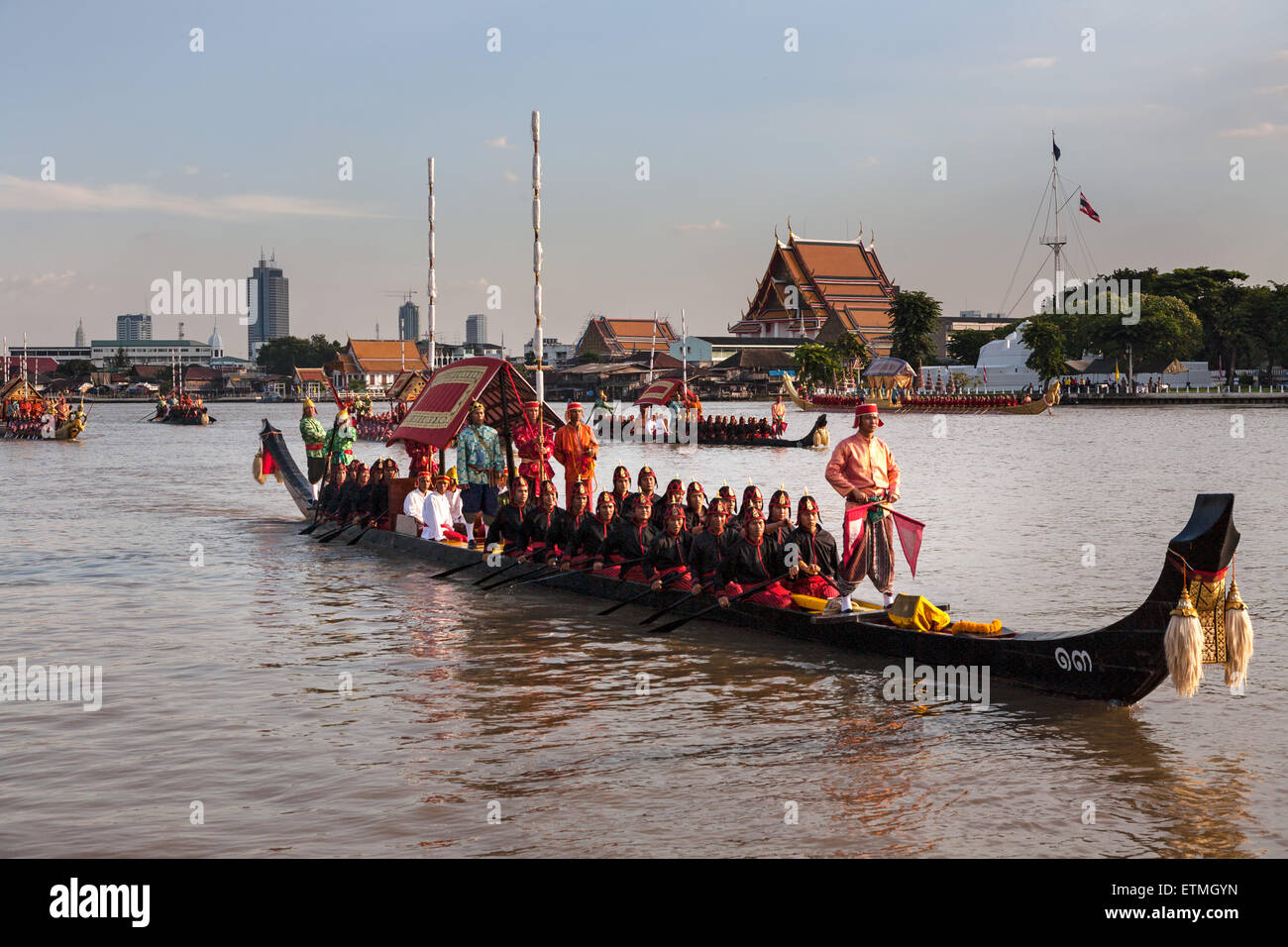 Royal barge procession, procession of boats, accompanying boats on the ...