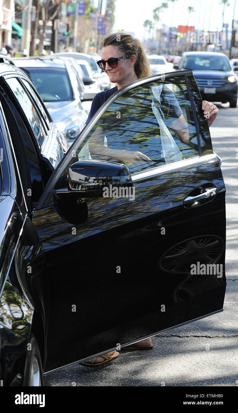 Drew Barrymore leaves a gym after a workout Featuring: Drew Barrymore ...