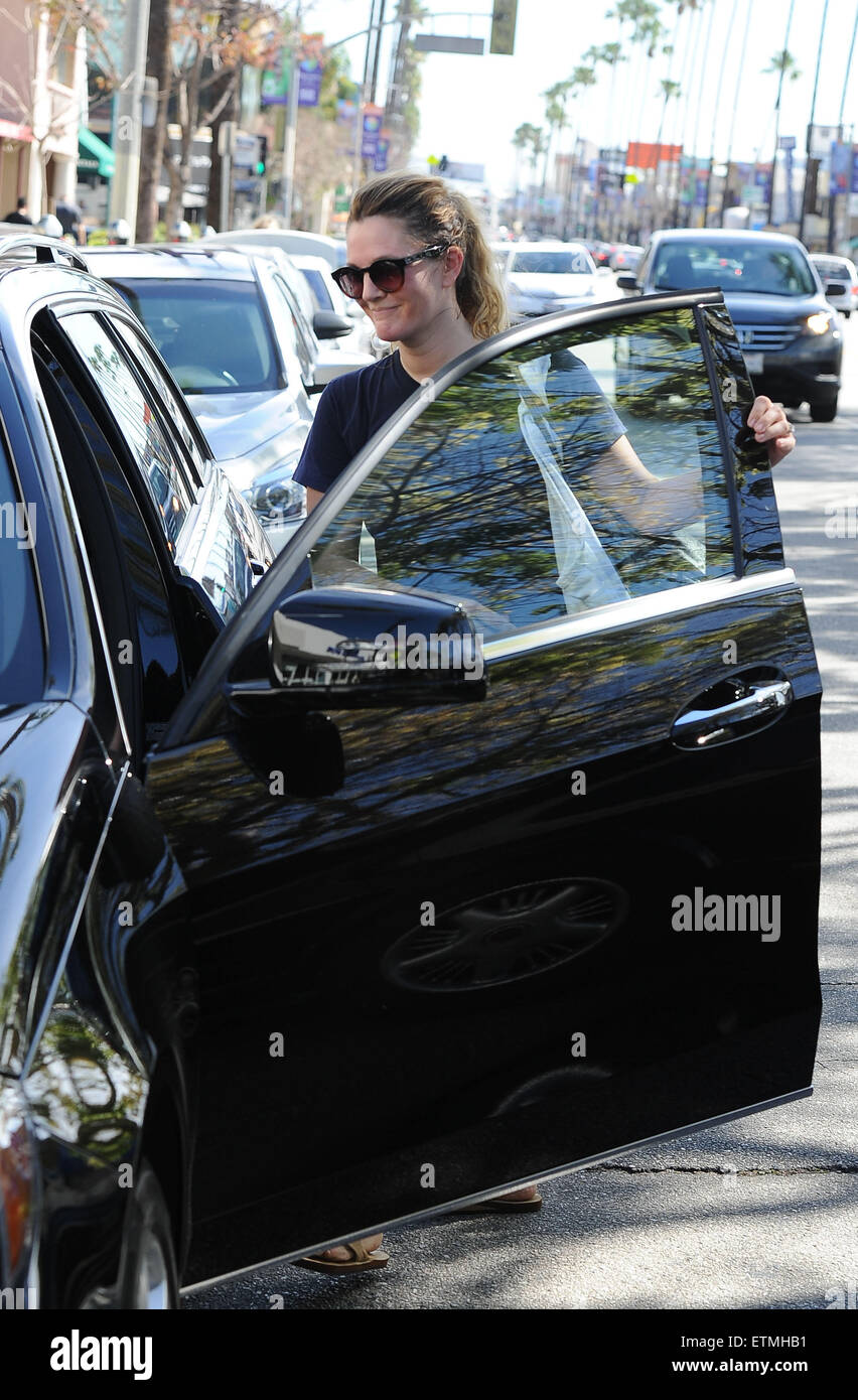 Drew Barrymore leaves a gym after a workout Featuring: Drew Barrymore ...