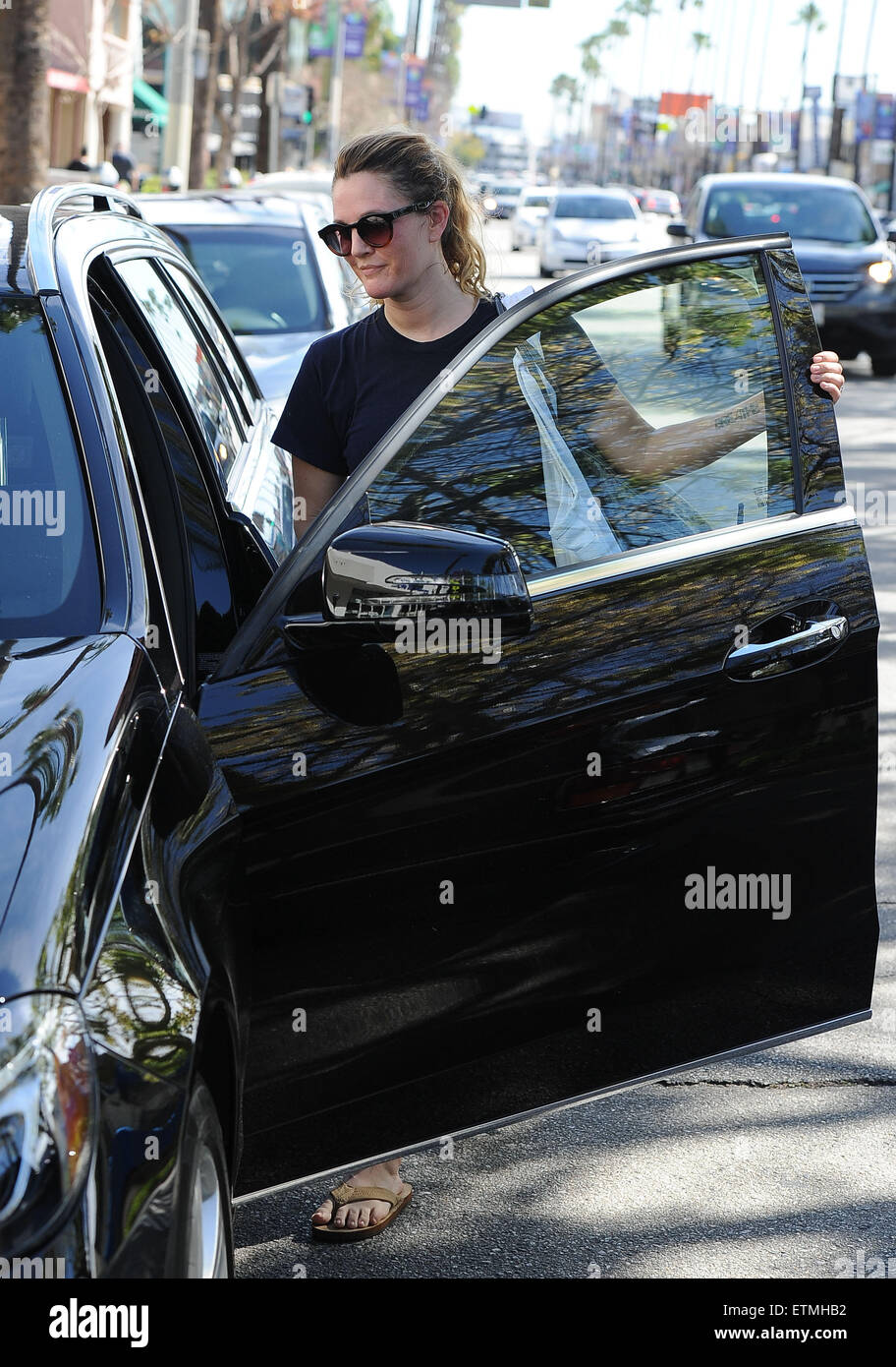 Drew Barrymore leaves a gym after a workout Featuring: Drew Barrymore ...