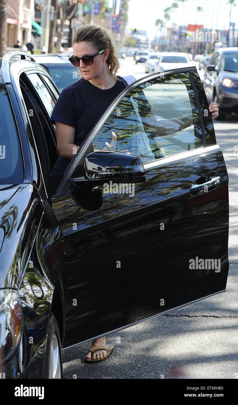 Drew Barrymore leaves a gym after a workout Featuring: Drew Barrymore ...
