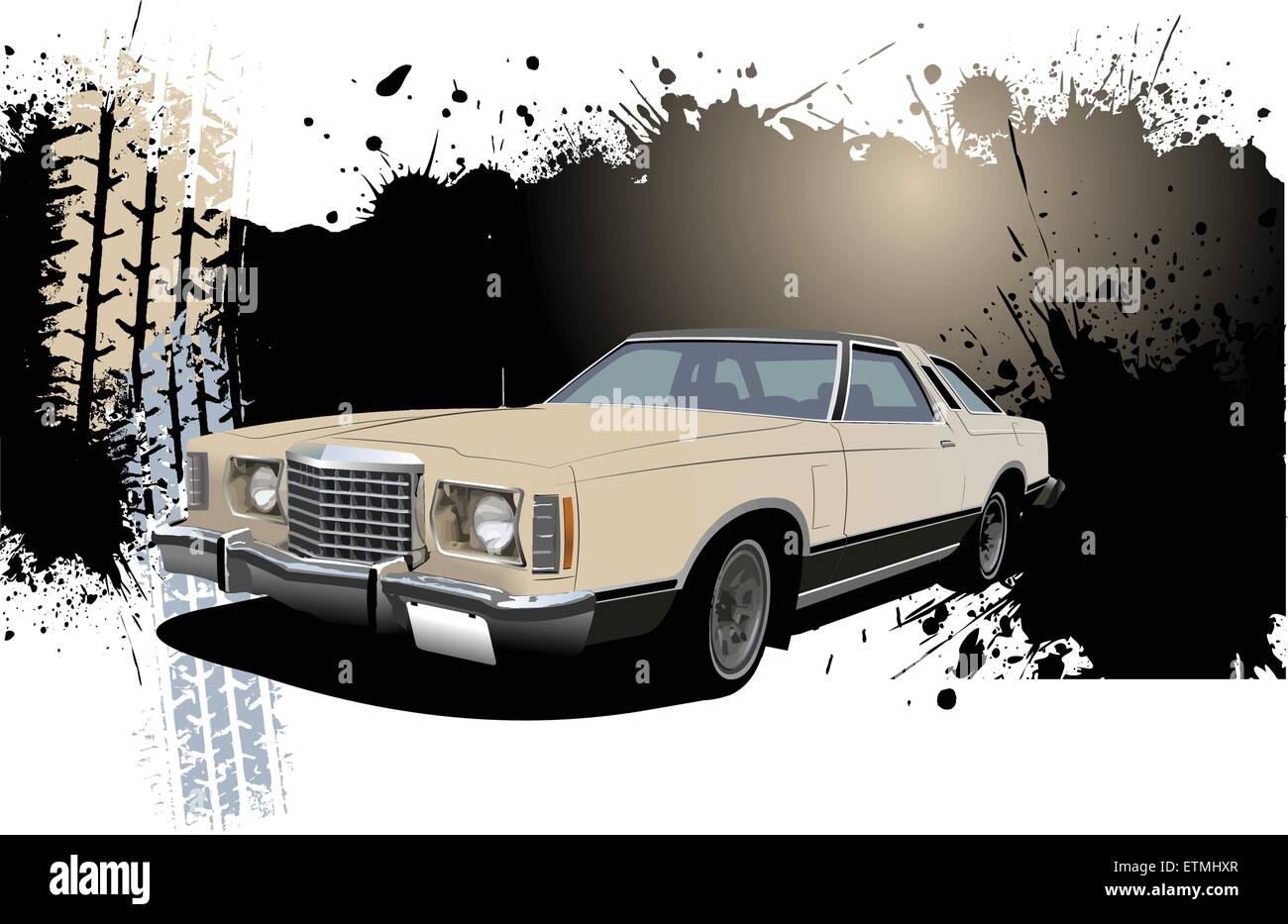 Grunge Banner with rarity car image. Vector illustration Stock Vector ...